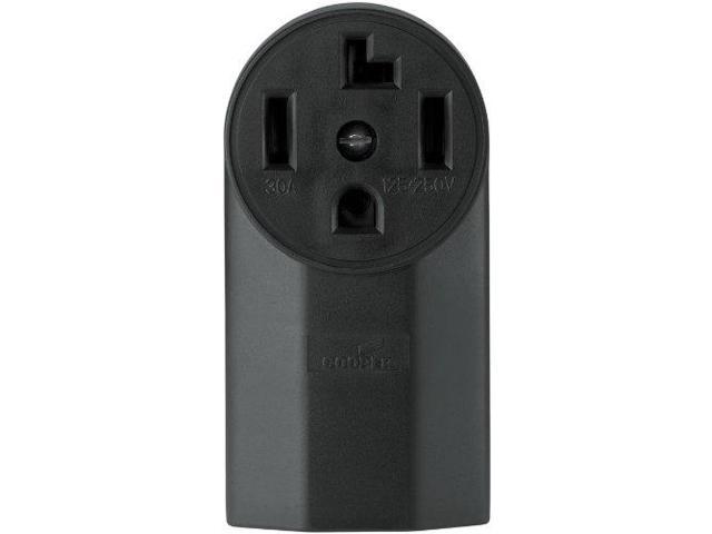 Eaton Cooper Wiring Power Device Receptacle 30A, 125/250V Black - Round ...