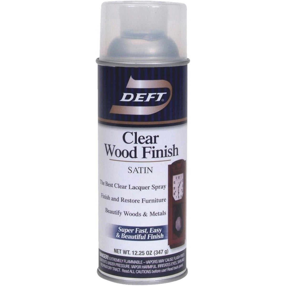 Deft 12.25 Oz. Satin Clear Wood Finish Interior Spray Lacquer - Round ...