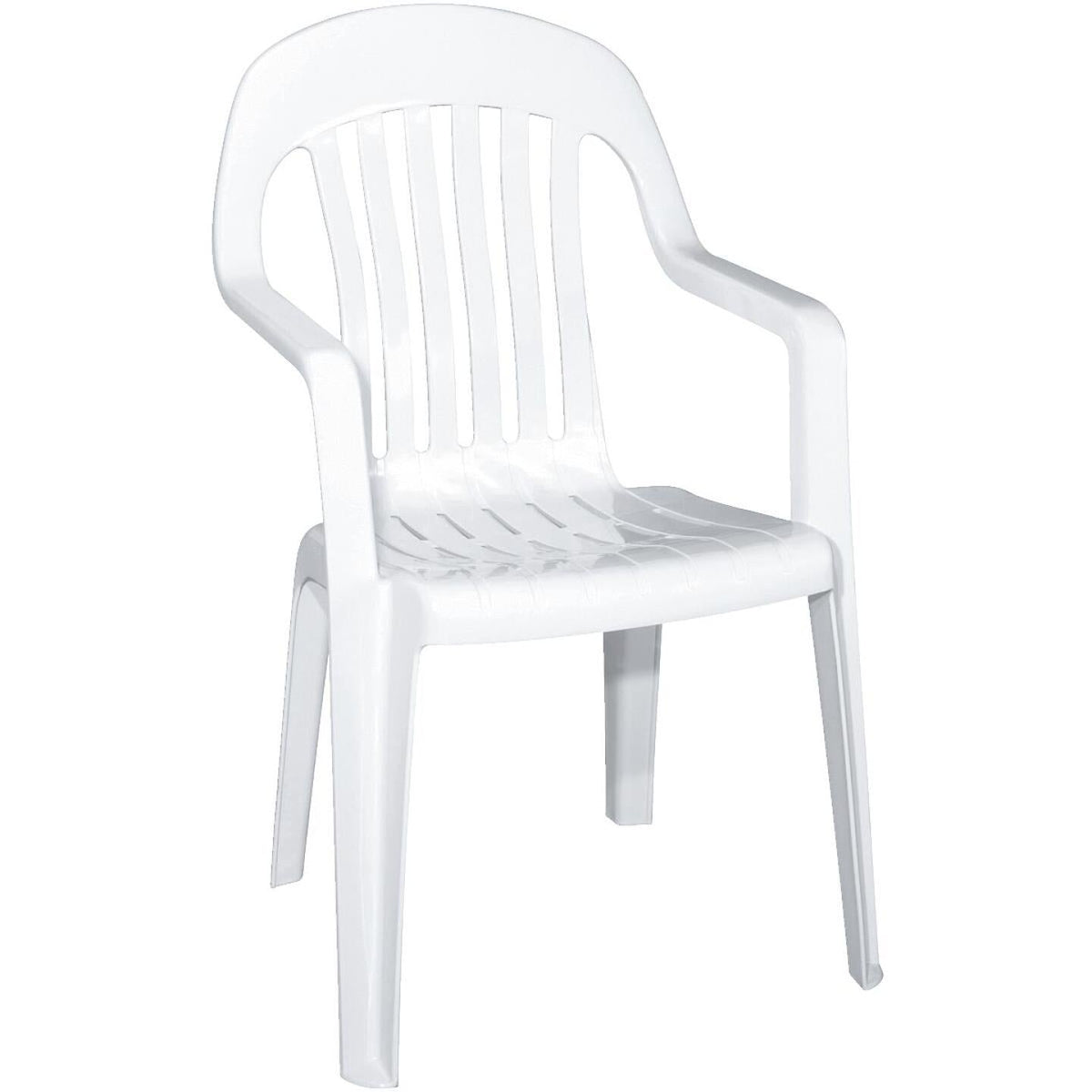 Adams White Resin High Back Stackable Chair - Round Top, TX - La Grange ...